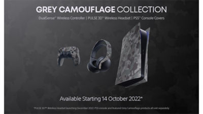 PS5™ Console Covers - Grey Camouflage Accessory